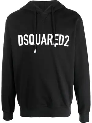 Dsquared2 Logo-print Cotton Hoodie - Black