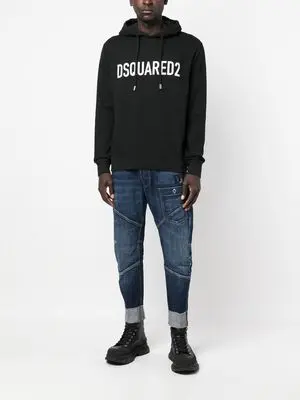 Dsquared2 Logo-print Cotton Hoodie - Black