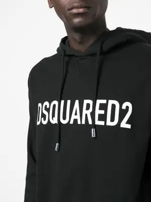 Dsquared2 Logo-print Cotton Hoodie - Black
