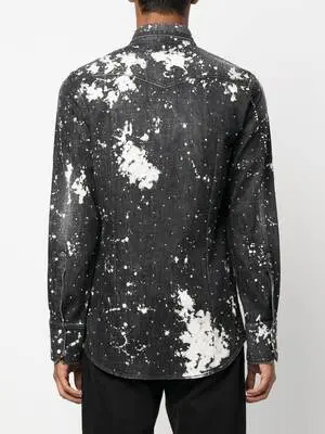 Dsquared2 Studded Bleach-effect Denim Shirt