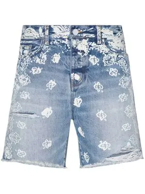 Amiri Light Wash Shorts For Men