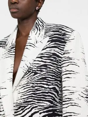 Attico Zebra-print Single-breasted Blazer - White