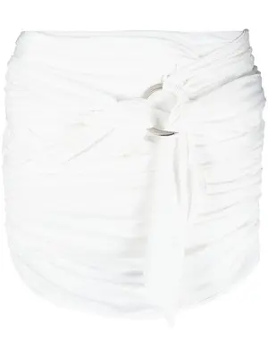 Attico Draped Mini Skirt - White