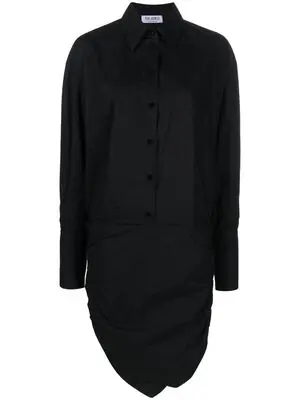 Attico Asymmetric-hem Shirt Dress - Black