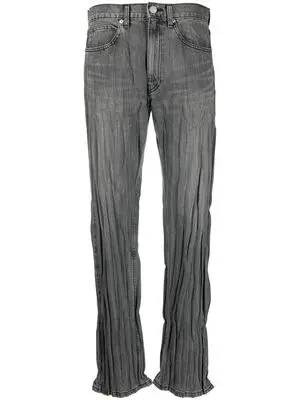 Martine Rose Crease-detail Denim Jeans - Grey