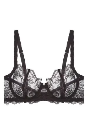 JOURNELLE Anais Low Balconette Lace Underwire Bra - Noir