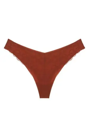 JOURNELLE Estelle Lace Thong - Cannelle