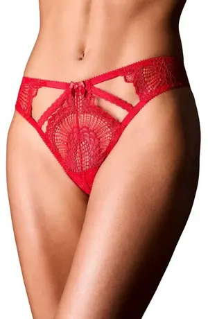 JOURNELLE Natalia Lace G-string Thong - Scarlet