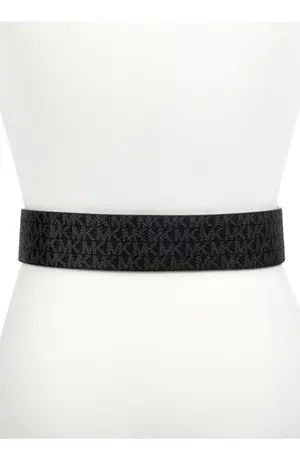Michael Kors Logo Reversible Belt - Black/silver