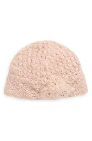FRENCH KNOT Mae Mohair-blend Cloche - Blush