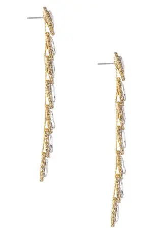 Ettika Crystal Linear Drop Earrings