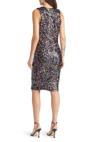 AREA STARS Sequin Sheath Dress