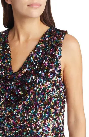 AREA STARS Sequin Sheath Dress