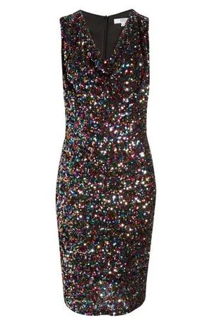 AREA STARS Sequin Sheath Dress