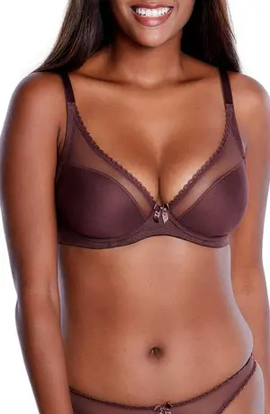 JOURNELLE Victoire Plunge Underwire Bra - Chocolat