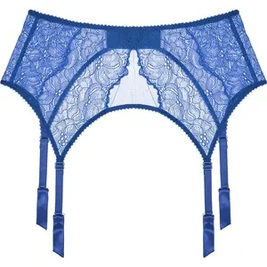 JOURNELLE Lexi Lace Suspender Belt Lapis