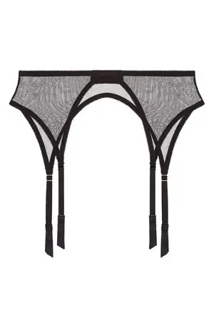 JOURNELLE Odette Classic Mesh Suspender Belt - Noir