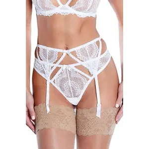 JOURNELLE Natalia Lace Suspender Belt - Alabaster