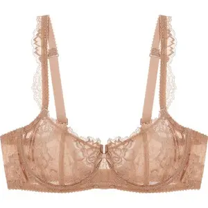 JOURNELLE Isabel Lace Underwire Balconette Bra - Amande