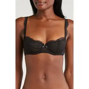 JOURNELLE Isabel Lace Underwire Balconette Bra - Noir