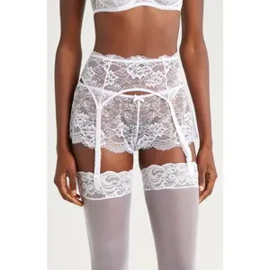 JOURNELLE Isabel Lace Suspender Belt - Blanc