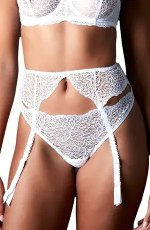 JOURNELLE Allegra Suspender Belt - Blanc