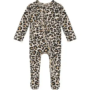 POSH PEANUT Ruffle Footie - Lana Leopard