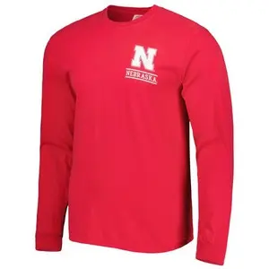 IMAGE ONE Nebraska Huskers Circle Campus Scene Long Sleeve T-shirt