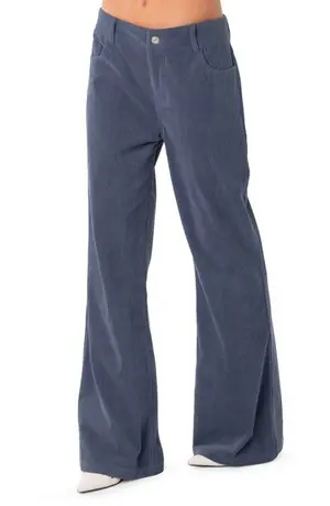 EDIKTED Dawn High Waist Wide Leg Corduroy Pants