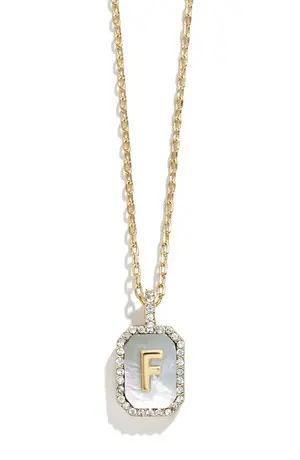 Baublebar BaubleBar Initial Pendant Necklace Green-f