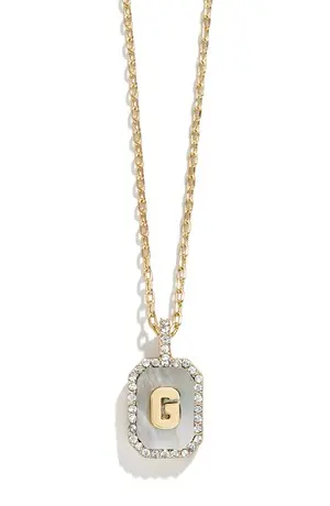 Baublebar BaubleBar Initial Pendant Necklace Green-g