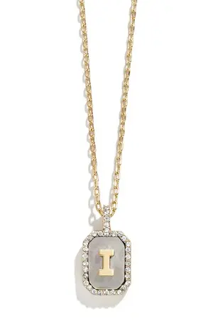 Baublebar BaubleBar Initial Pendant Necklace Green-i