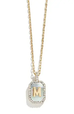 Baublebar BaubleBar Initial Pendant Necklace Green-m