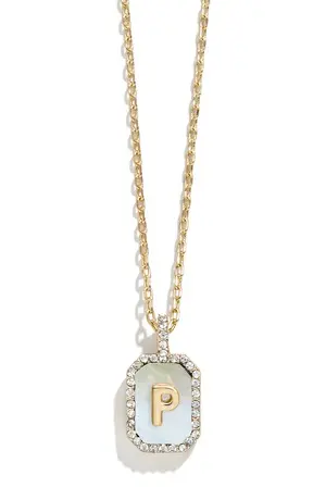 Baublebar BaubleBar Initial Pendant Necklace Green-p