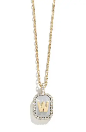 Baublebar BaubleBar Initial Pendant Necklace Green-w