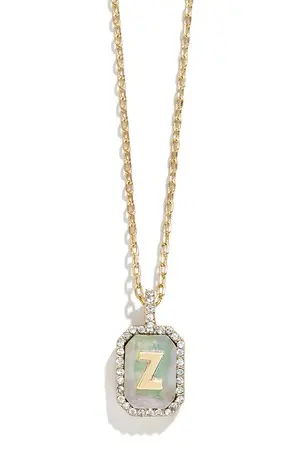 Baublebar BaubleBar Initial Pendant Necklace Green-z