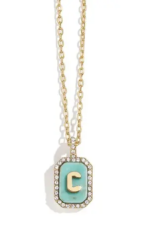 Baublebar BaubleBar Initial Pendant Necklace Turquoise-c