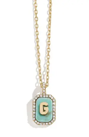 Baublebar BaubleBar Initial Pendant Necklace Turquoise-g