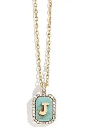 Baublebar BaubleBar Initial Pendant Necklace Turquoise-j