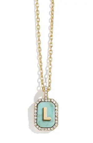 Baublebar BaubleBar Initial Pendant Necklace Turquoise-l