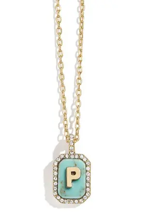 Baublebar BaubleBar Initial Pendant Necklace Turquoise-p