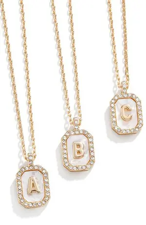 Baublebar Initial Pendant Necklace - White A