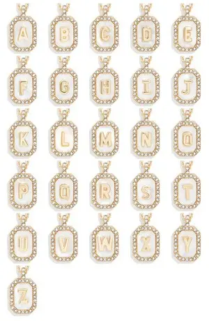 Baublebar Initial Pendant Necklace - White A