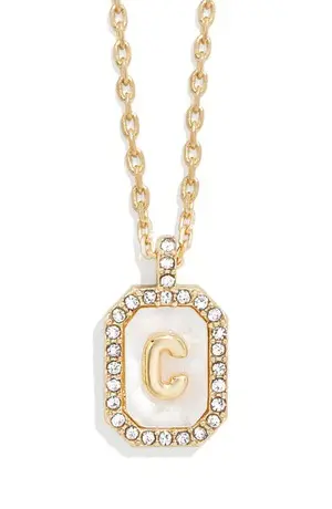 Baublebar Initial Pendant Necklace - White C