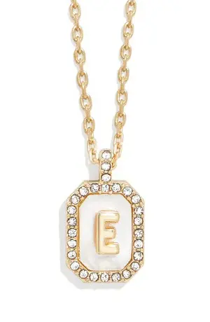 Baublebar Initial Pendant Necklace - White E