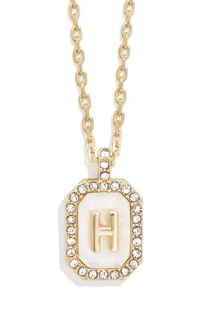 Baublebar BaubleBar Initial Pendant Necklace White H