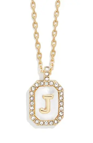 Baublebar BaubleBar Initial Pendant Necklace White J