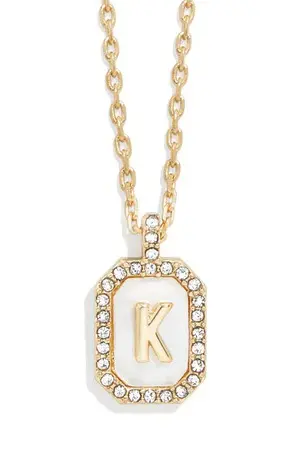 Baublebar BaubleBar Initial Pendant Necklace White K