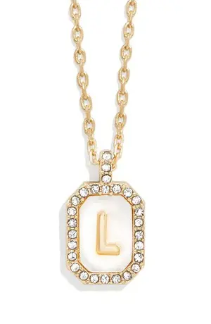 Baublebar Initial Pendant Necklace - White L