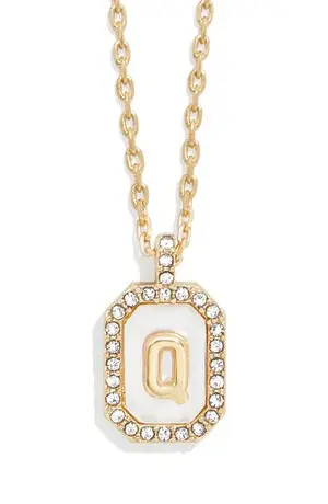 Baublebar BaubleBar Initial Pendant Necklace White Q